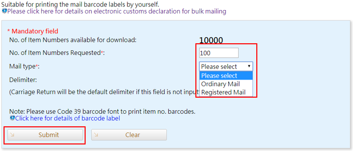 How to provide electronic customs data for bulk posting?